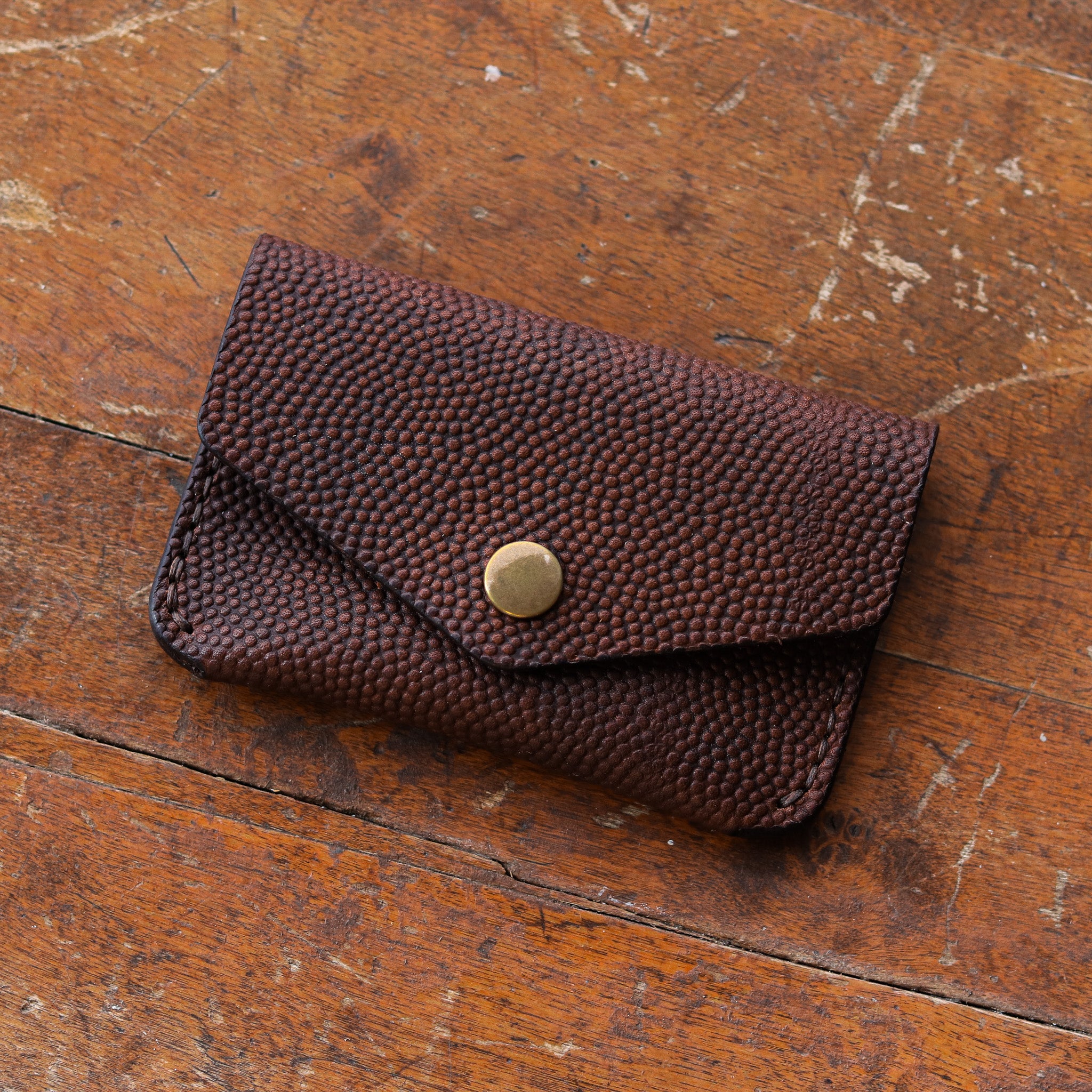 Snap Wallet - Horween Fooball – Arendal Leather Co.